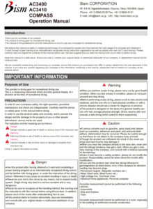 OPERATING INSTRUCTIONS – Bism, a comprehensive scuba diving gear ...