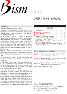 OPERATING INSTRUCTIONS – Bism, a comprehensive scuba diving gear ...